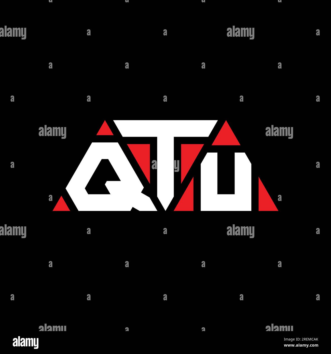 QTU triangle letter logo design with triangle shape. QTU triangle logo ...