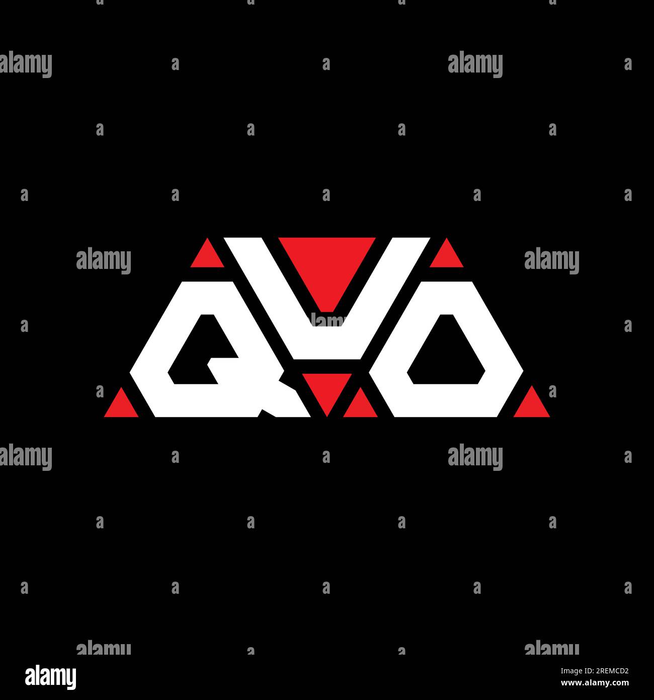 QUO triangle letter logo design with triangle shape. QUO triangle logo ...