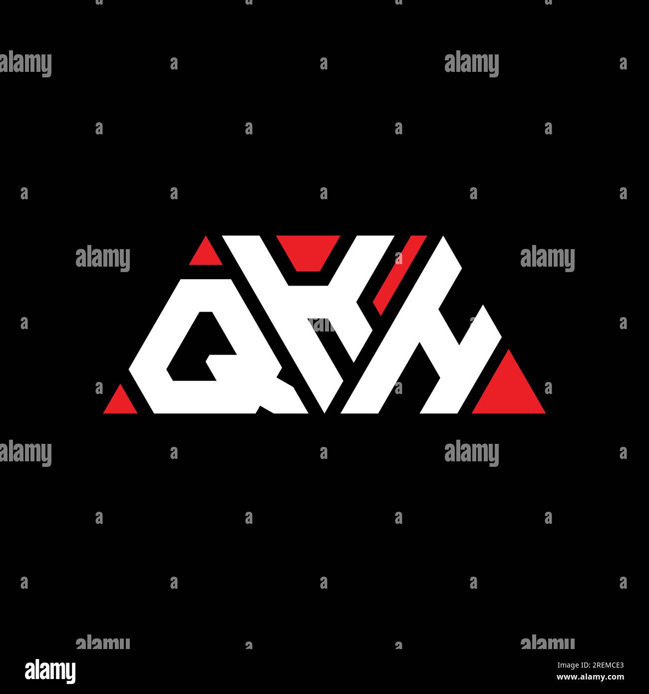 QKH triangle letter logo design with triangle shape. QKH triangle logo ...