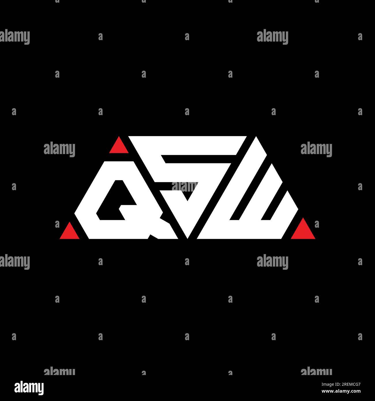 QSW triangle letter logo design with triangle shape. QSW triangle logo ...