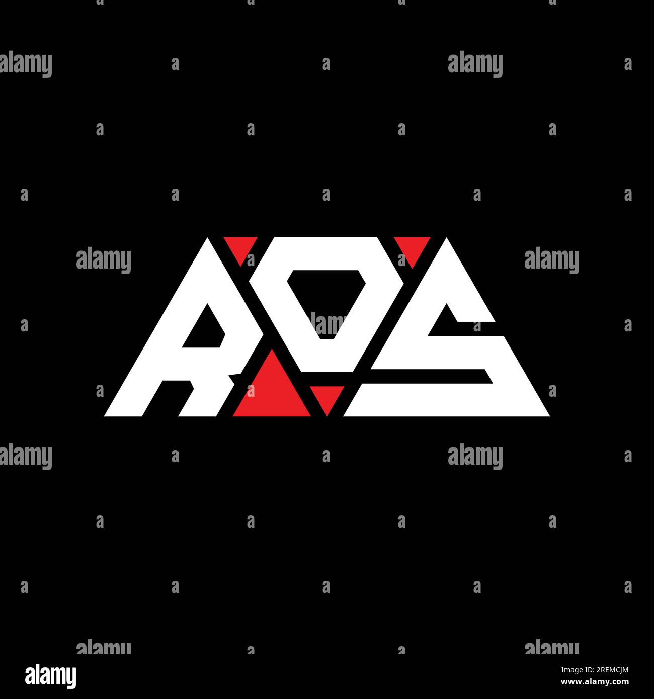 ROS triangle letter logo design with triangle shape. ROS triangle logo ...