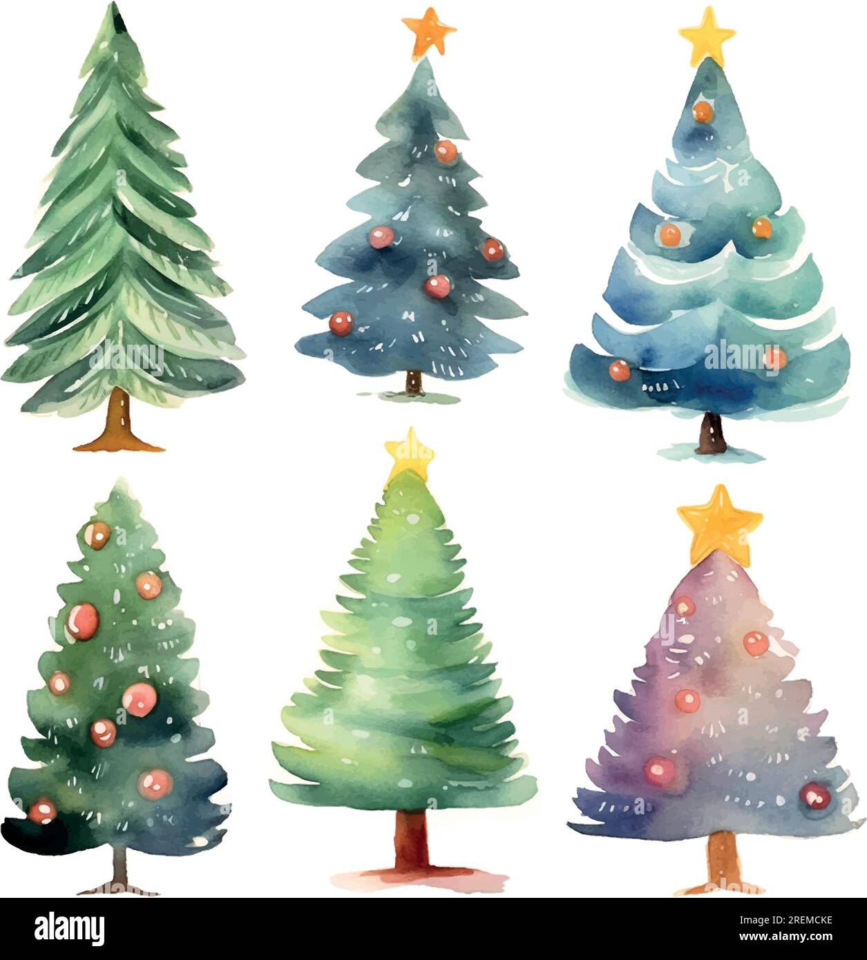Watercolor painting set christmas Stock Vector Images - Alamy