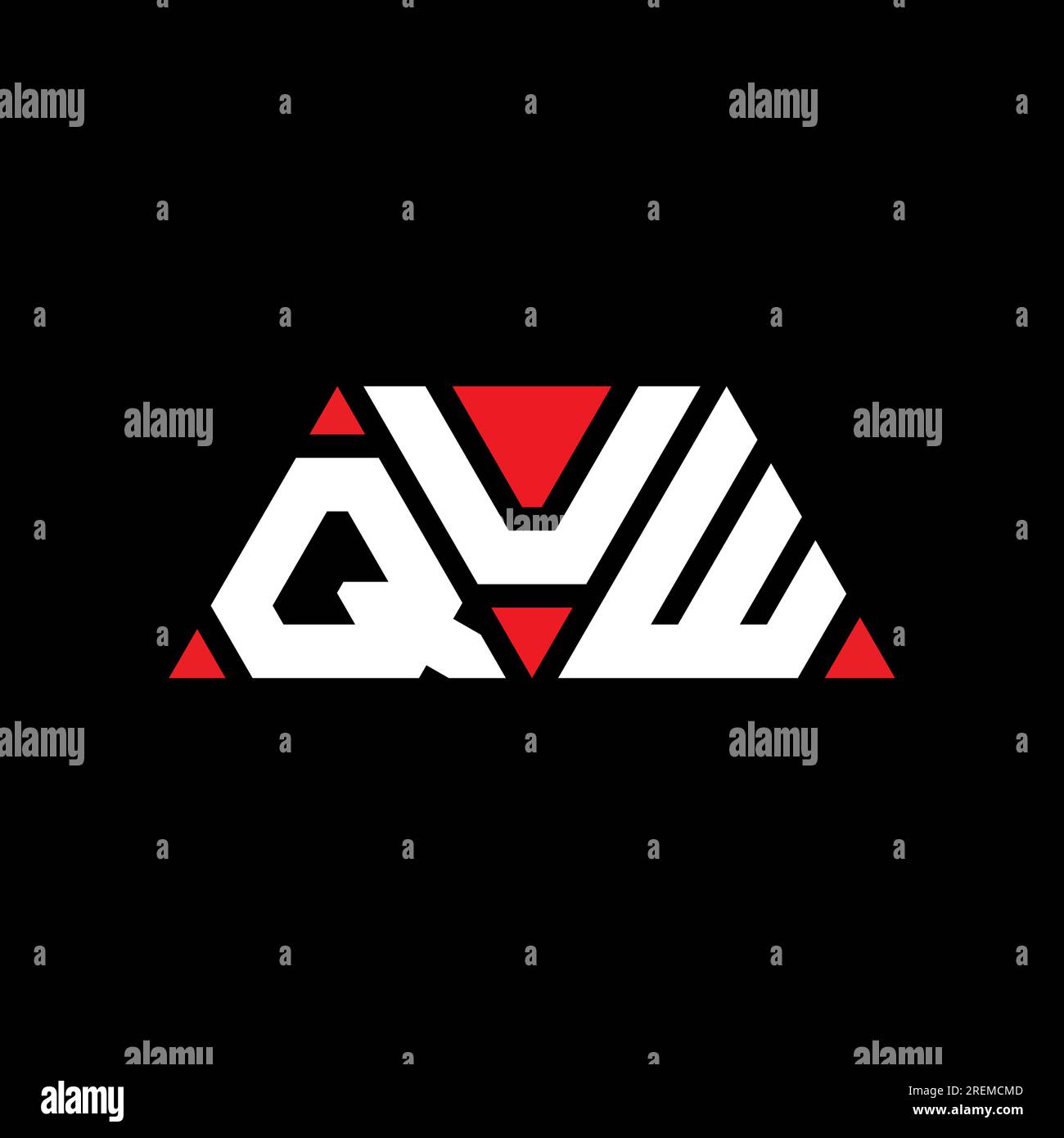 QUW triangle letter logo design with triangle shape. QUW triangle logo ...
