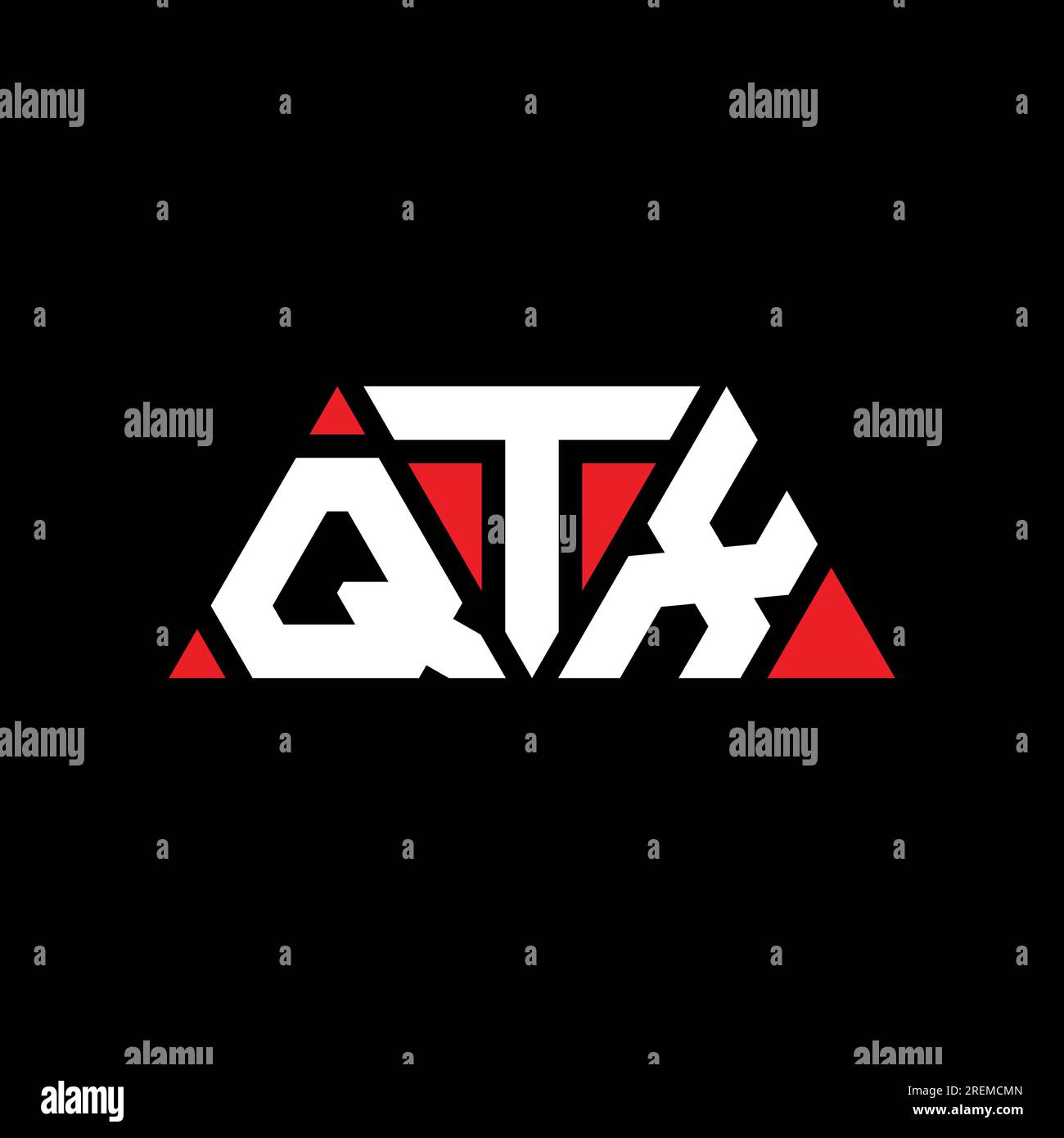 QTX triangle letter logo design with triangle shape. QTX triangle logo ...