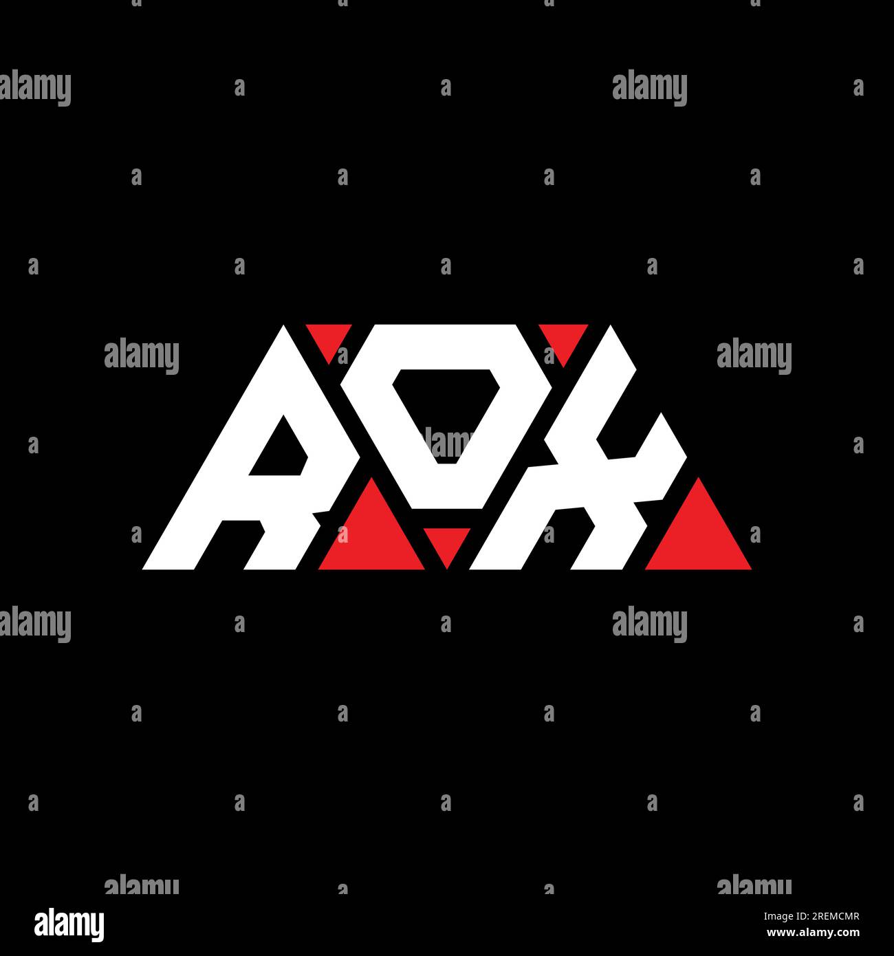 ROX triangle letter logo design with triangle shape. ROX triangle logo ...