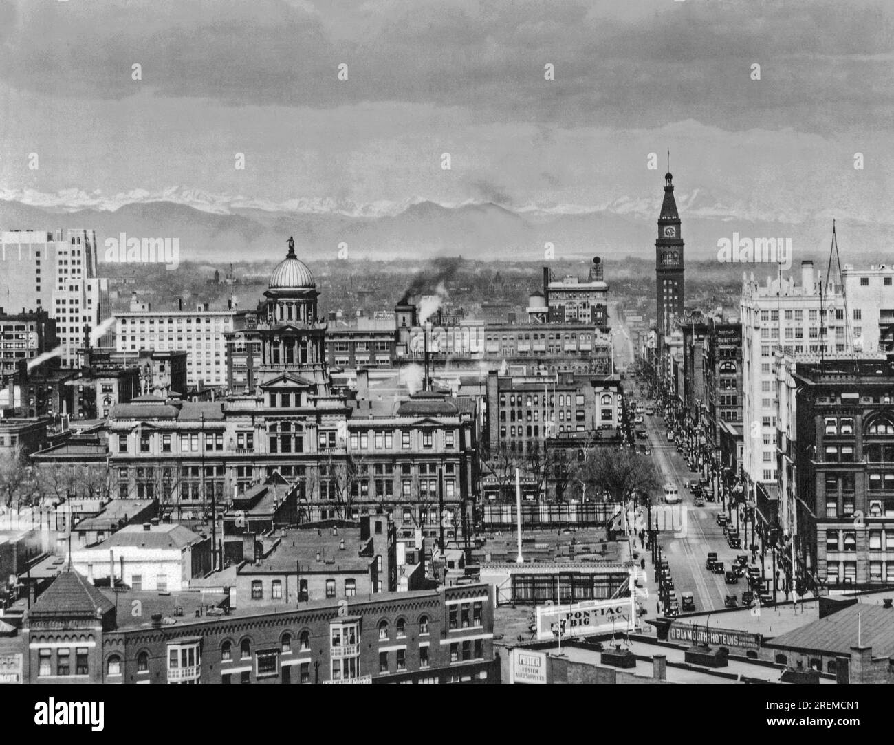 Daniels and fisher tower building Black and White Stock Photos & Images ...