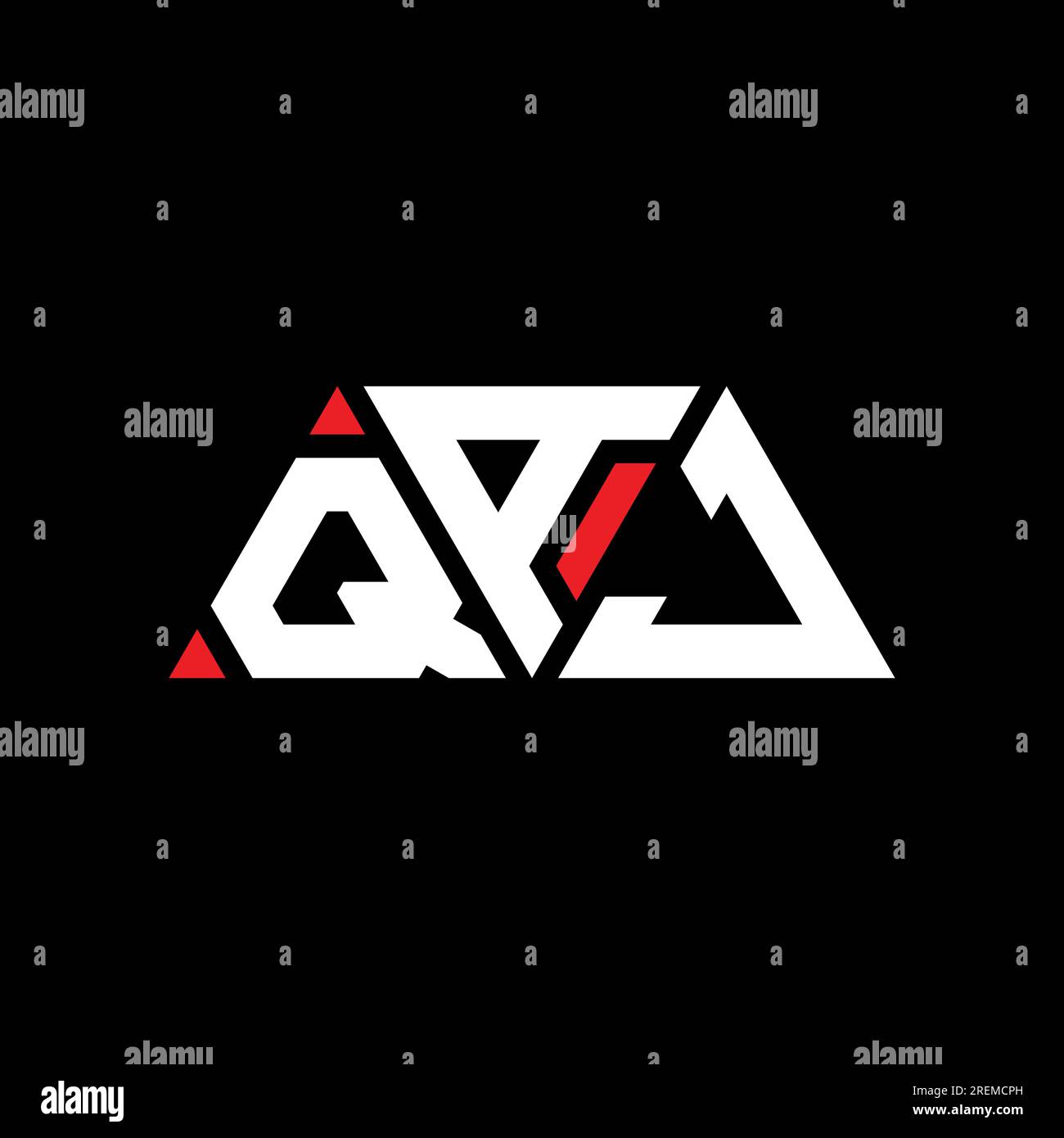 QAJ triangle letter logo design with triangle shape. QAJ triangle logo ...
