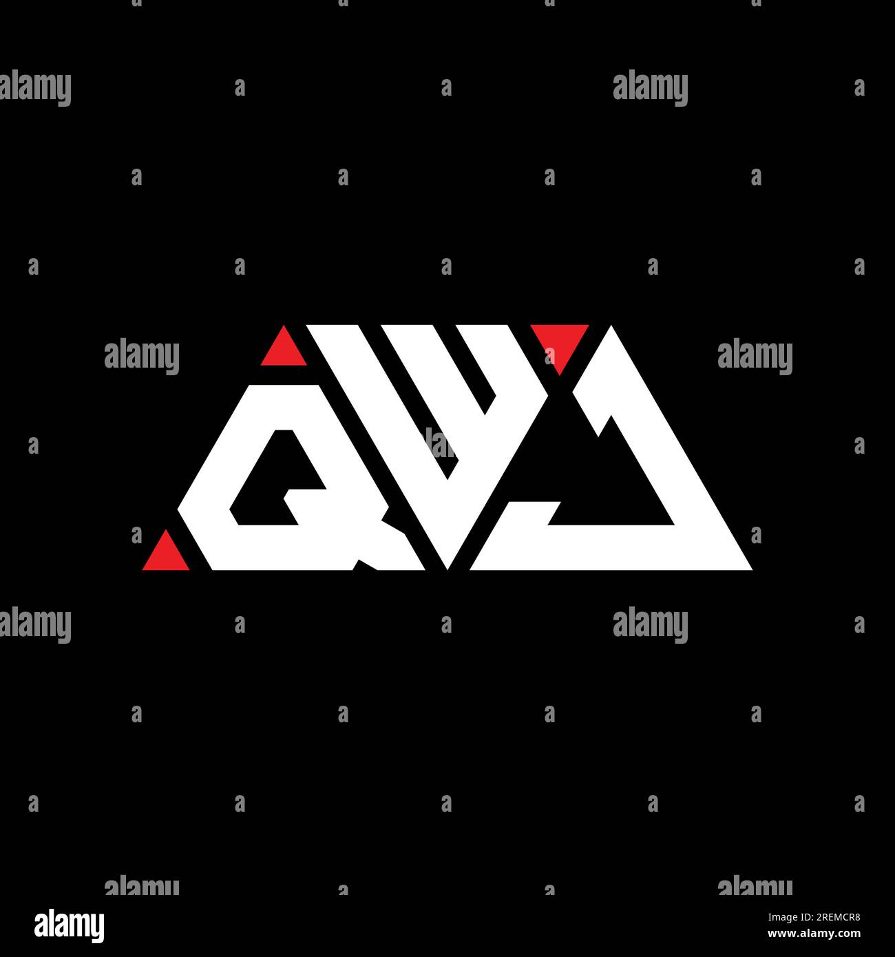 QWJ triangle letter logo design with triangle shape. QWJ triangle logo ...