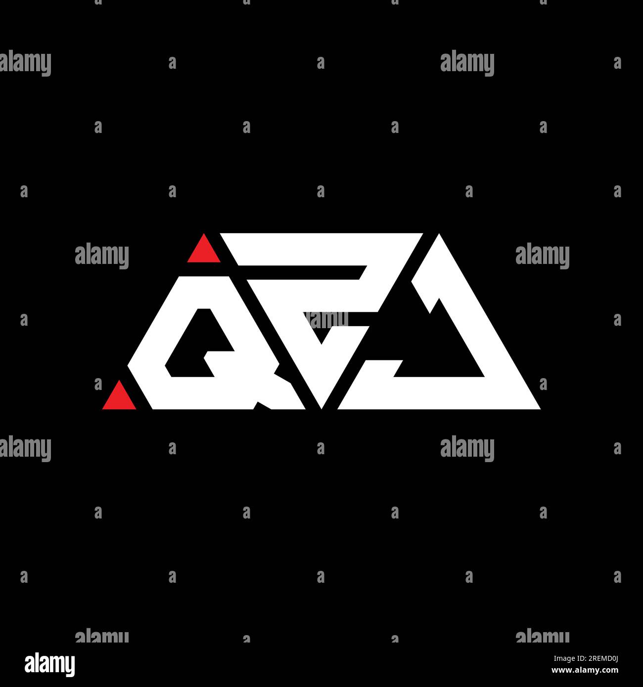 QZJ triangle letter logo design with triangle shape. QZJ triangle logo ...