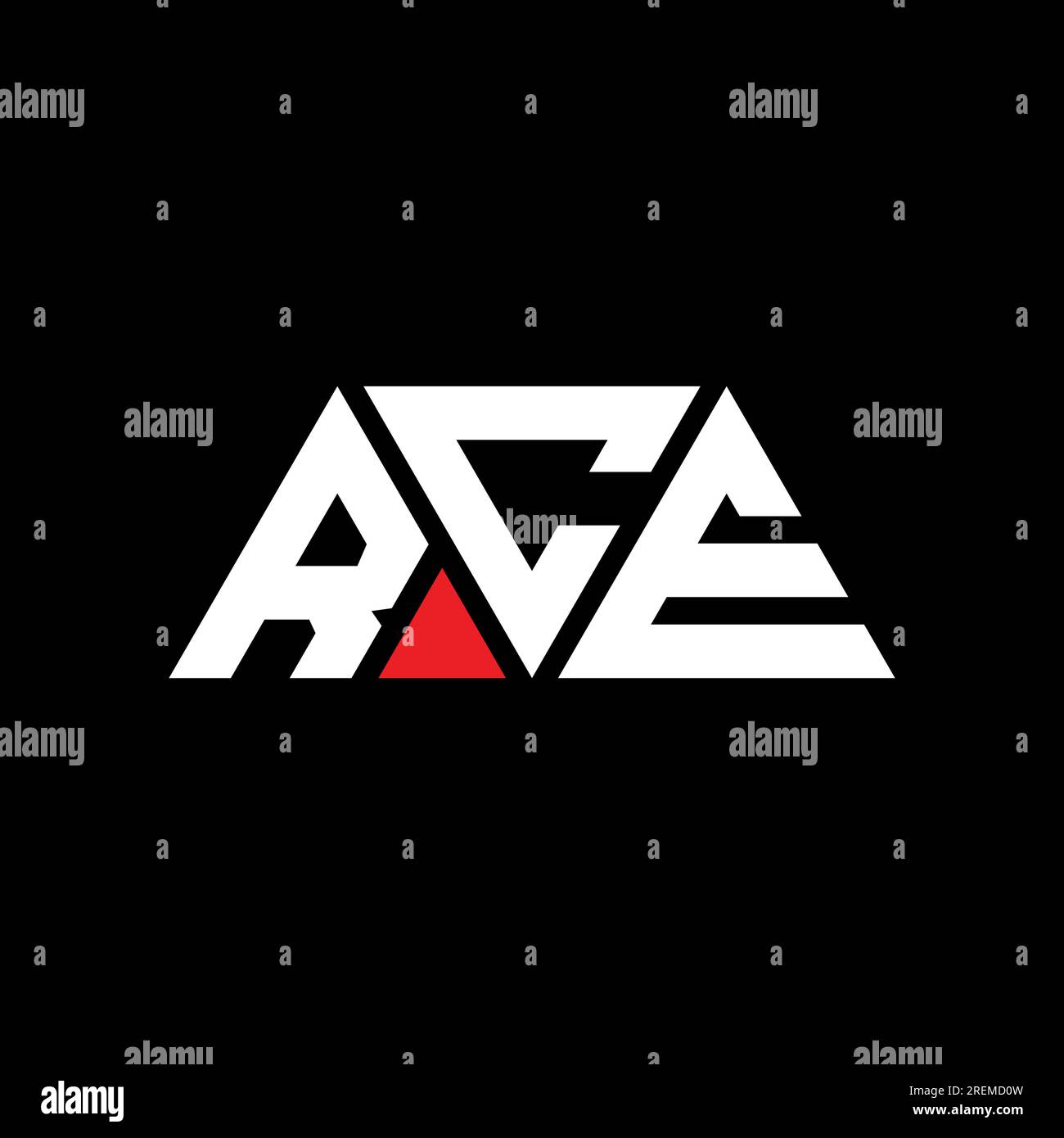 RCE triangle letter logo design with triangle shape. RCE triangle logo ...