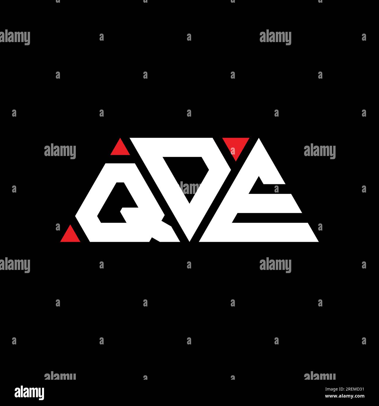 QDE triangle letter logo design with triangle shape. QDE triangle logo ...