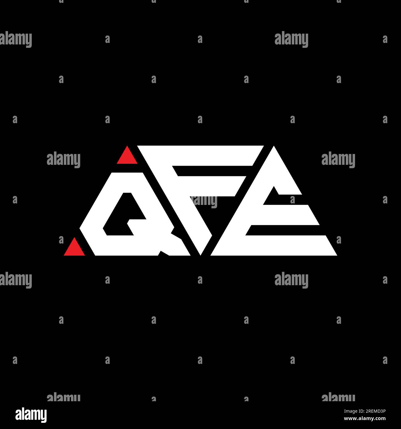 QFE triangle letter logo design with triangle shape. QFE triangle logo ...