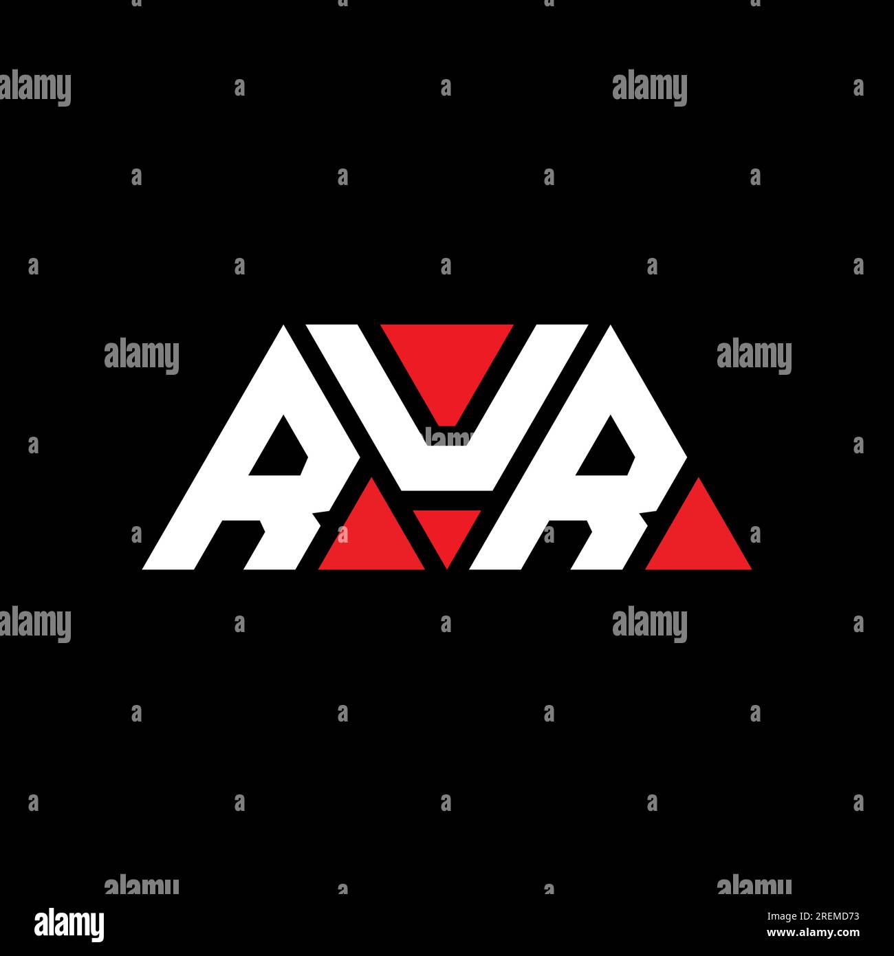 RUR triangle letter logo design with triangle shape. RUR triangle logo ...