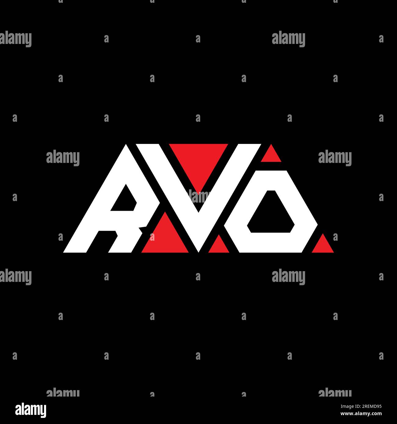 RVO triangle letter logo design with triangle shape. RVO triangle logo ...
