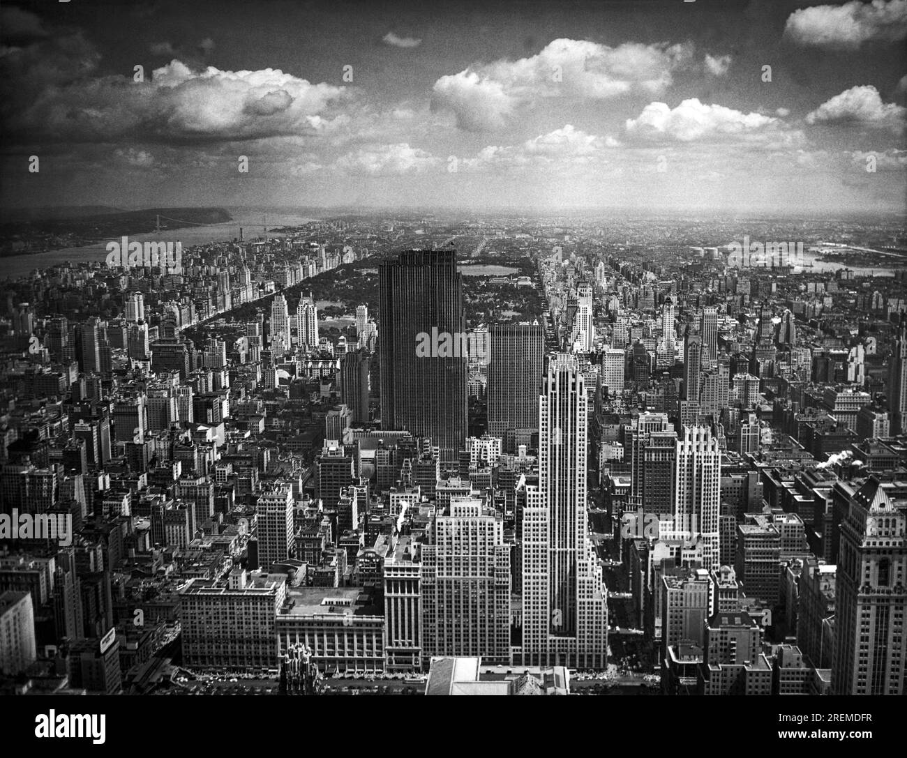 New York, New York: c. 1935. Looking north over Manhattan from atop of ...