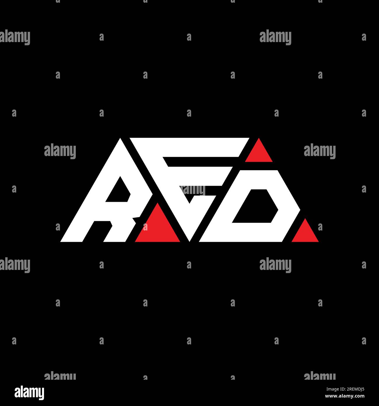 RED triangle letter logo design with triangle shape. RED triangle logo ...