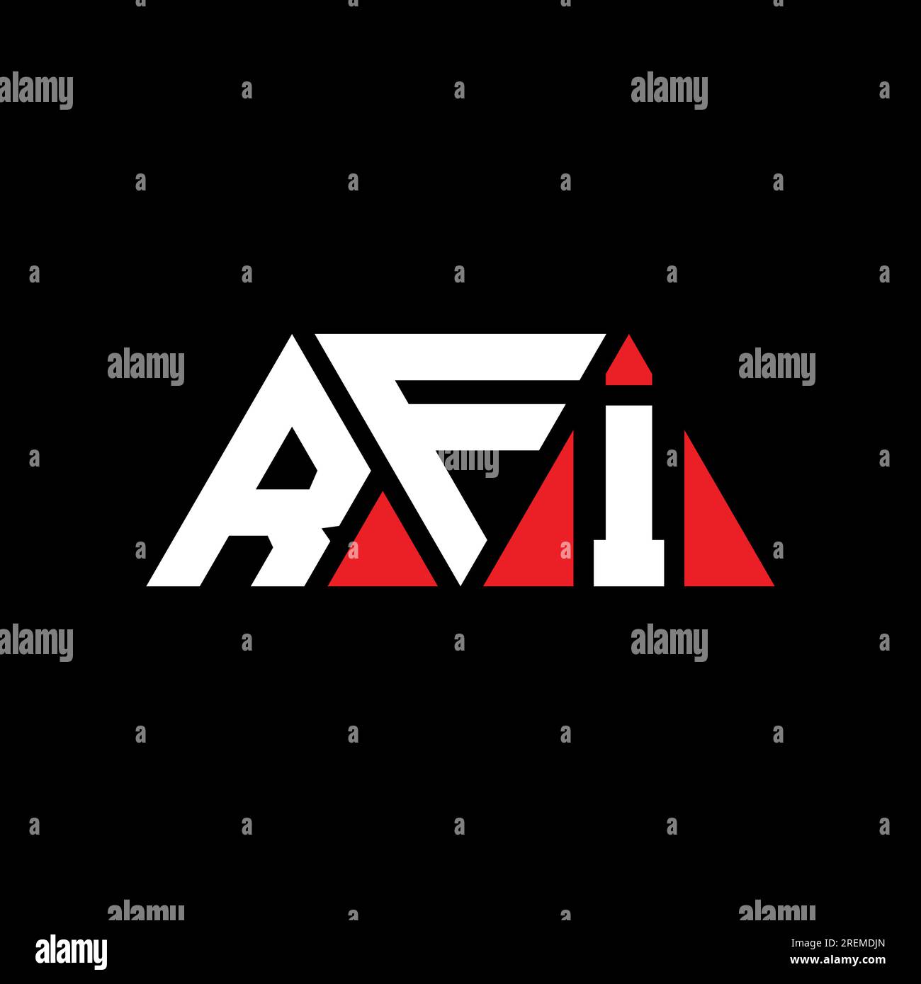 RFI triangle letter logo design with triangle shape. RFI triangle logo ...