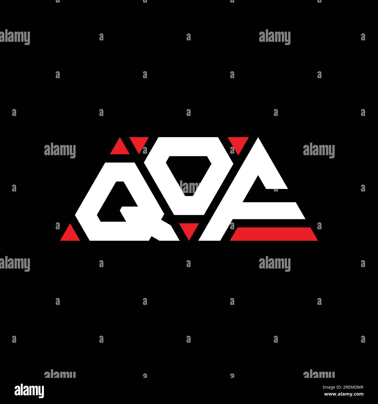 QOF triangle letter logo design with triangle shape. QOF triangle logo ...