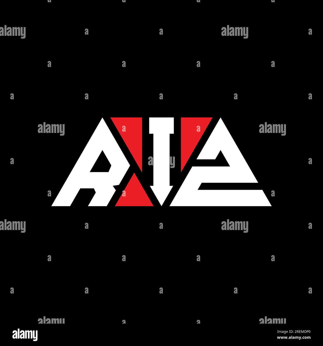 RIZ triangle letter logo design with triangle shape. RIZ triangle logo ...