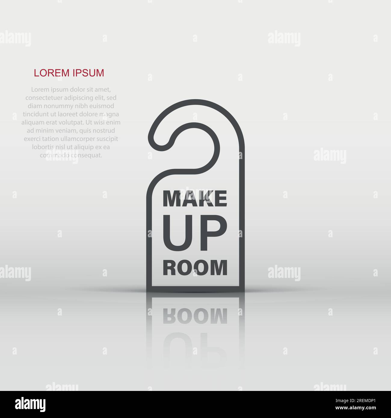 Make up room hotel sign icon in flat style. Inn vector illustration on ...