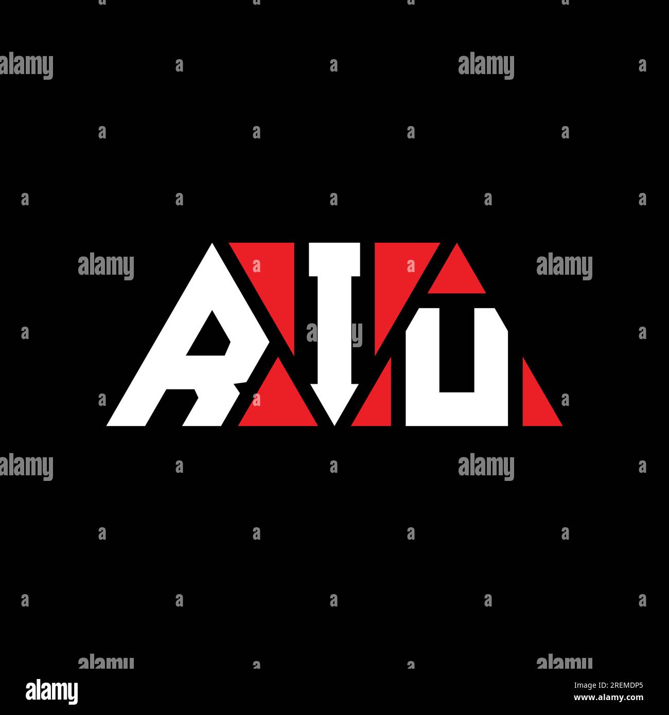 RIU triangle letter logo design with triangle shape. RIU triangle logo ...