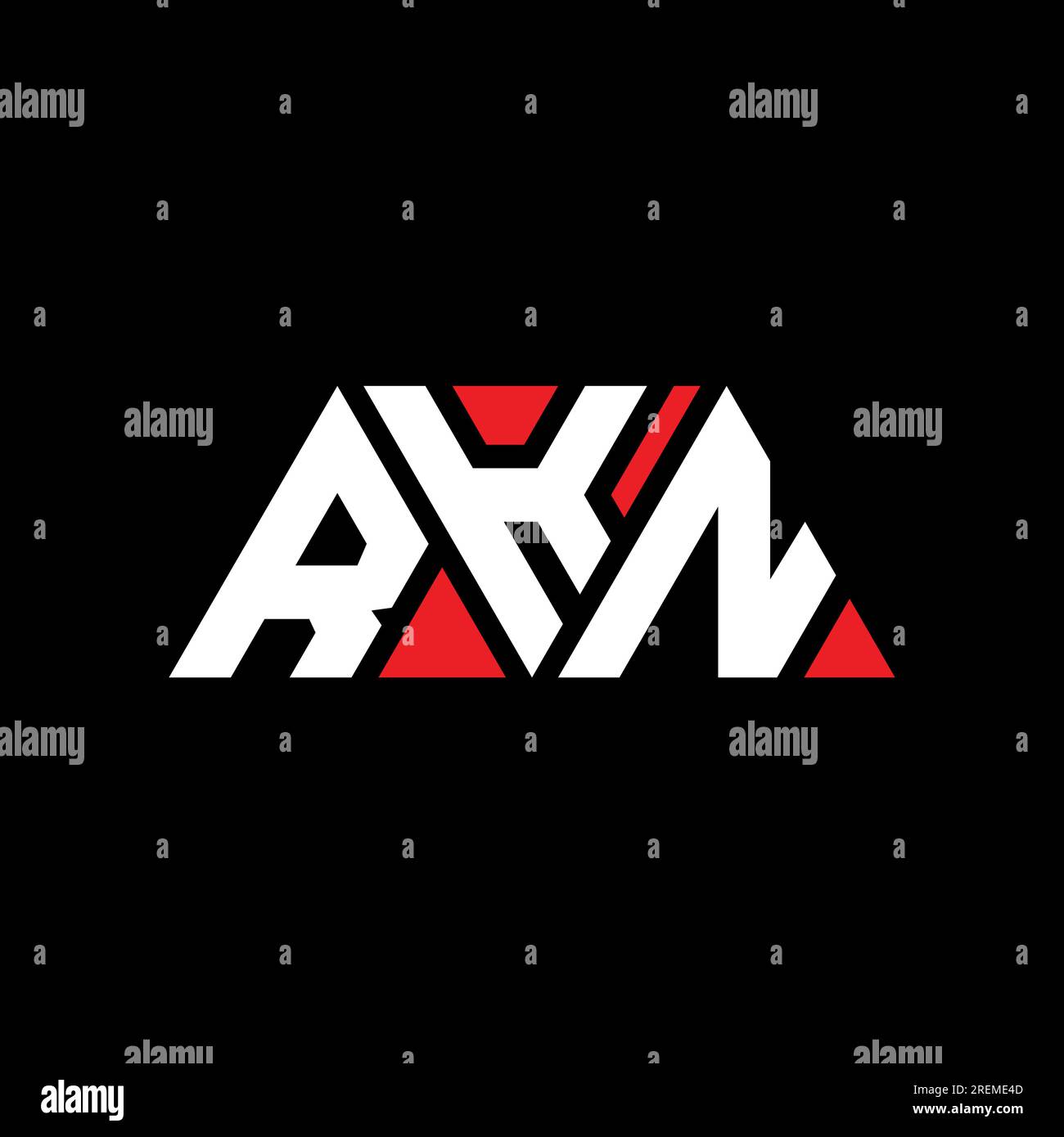 RKN triangle letter logo design with triangle shape. RKN triangle logo design monogram. RKN ...