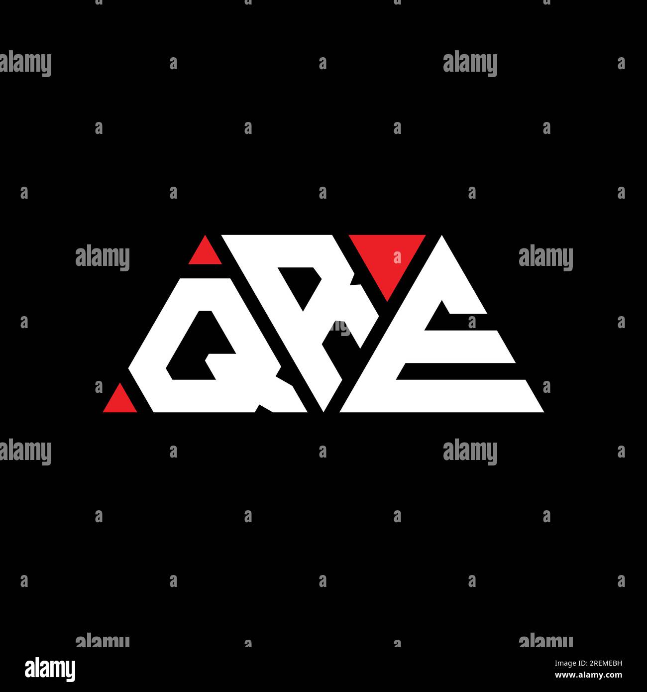 QRE triangle letter logo design with triangle shape. QRE triangle logo ...