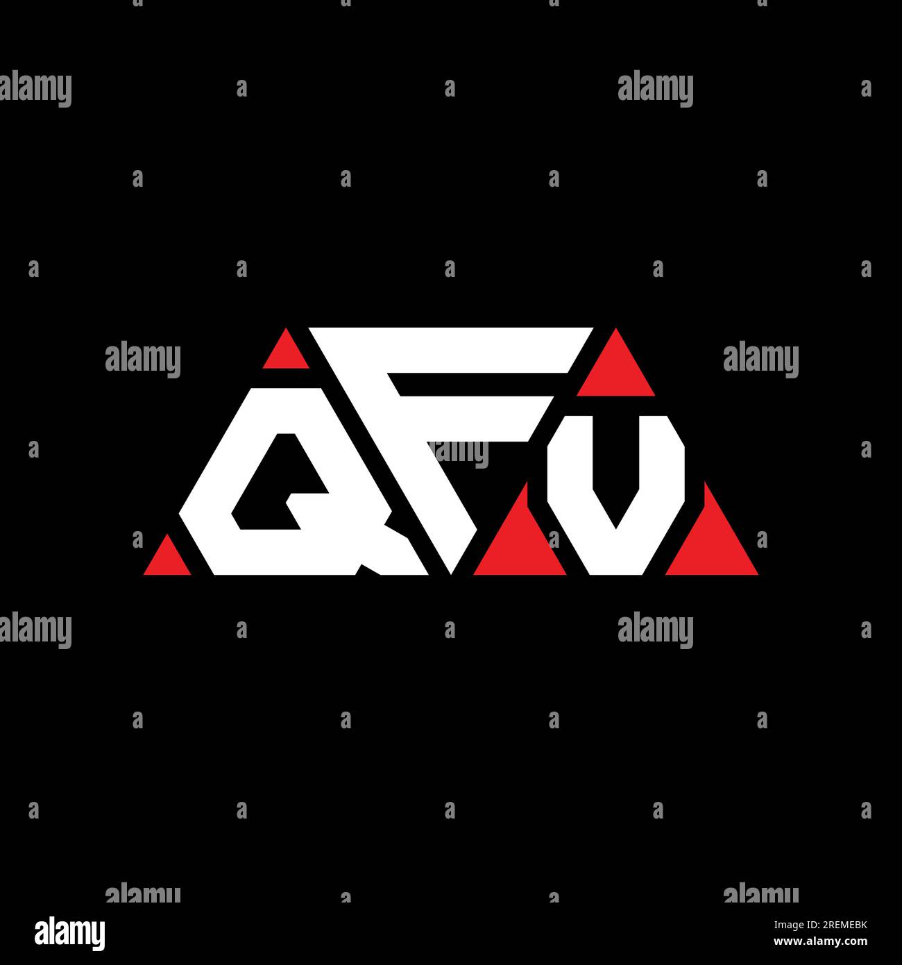 QFV triangle letter logo design with triangle shape. QFV triangle logo ...