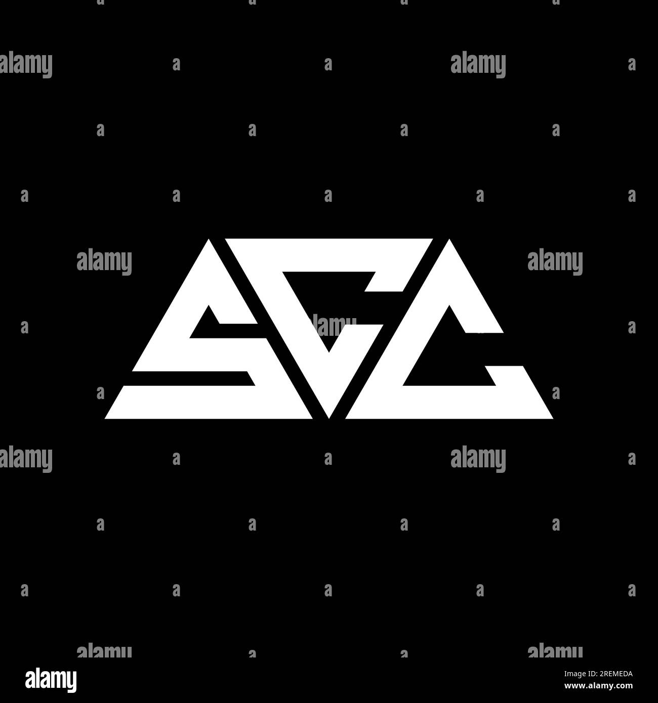 SCC triangle letter logo design with triangle shape. SCC triangle logo ...