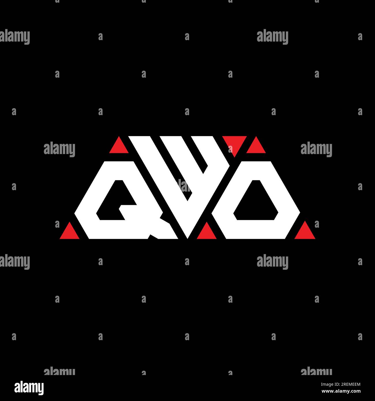 QWO triangle letter logo design with triangle shape. QWO triangle logo ...