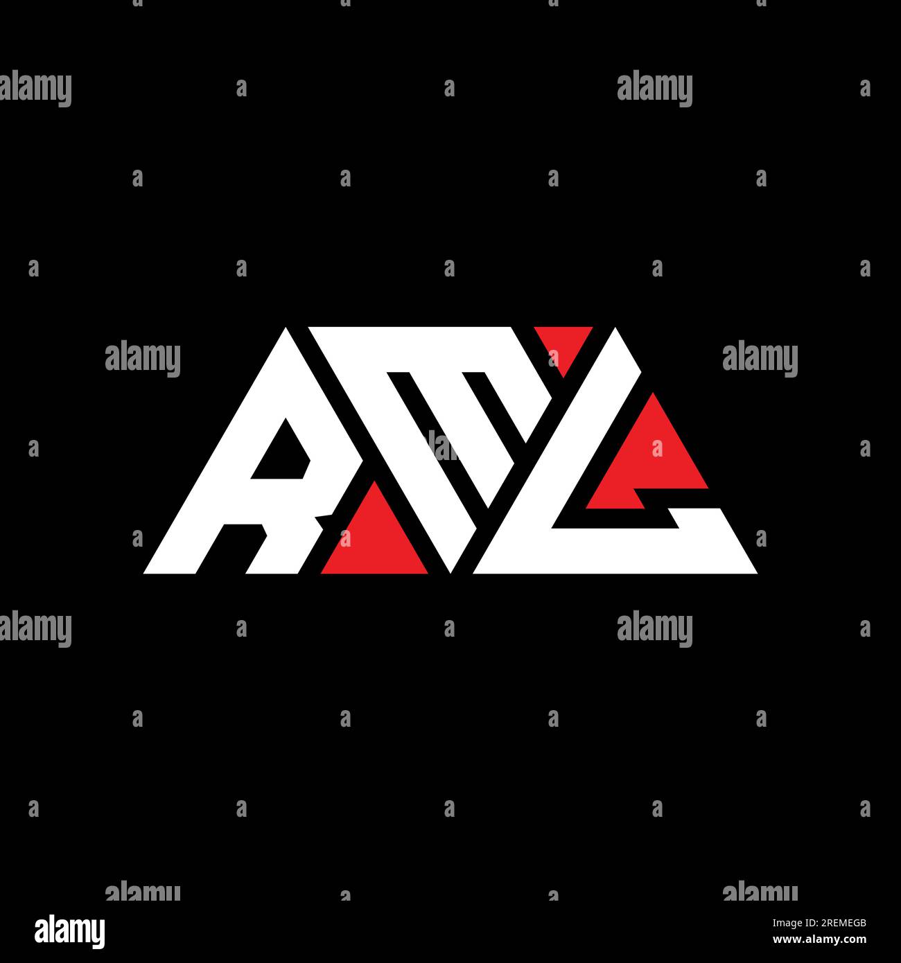 RML triangle letter logo design with triangle shape. RML triangle logo ...
