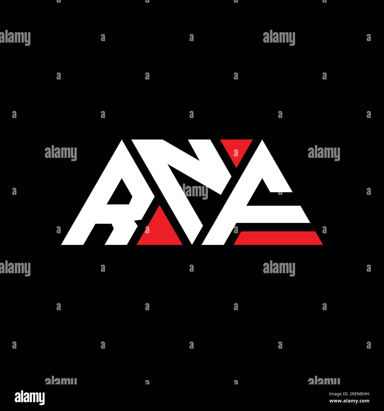 RNF triangle letter logo design with triangle shape. RNF triangle logo ...