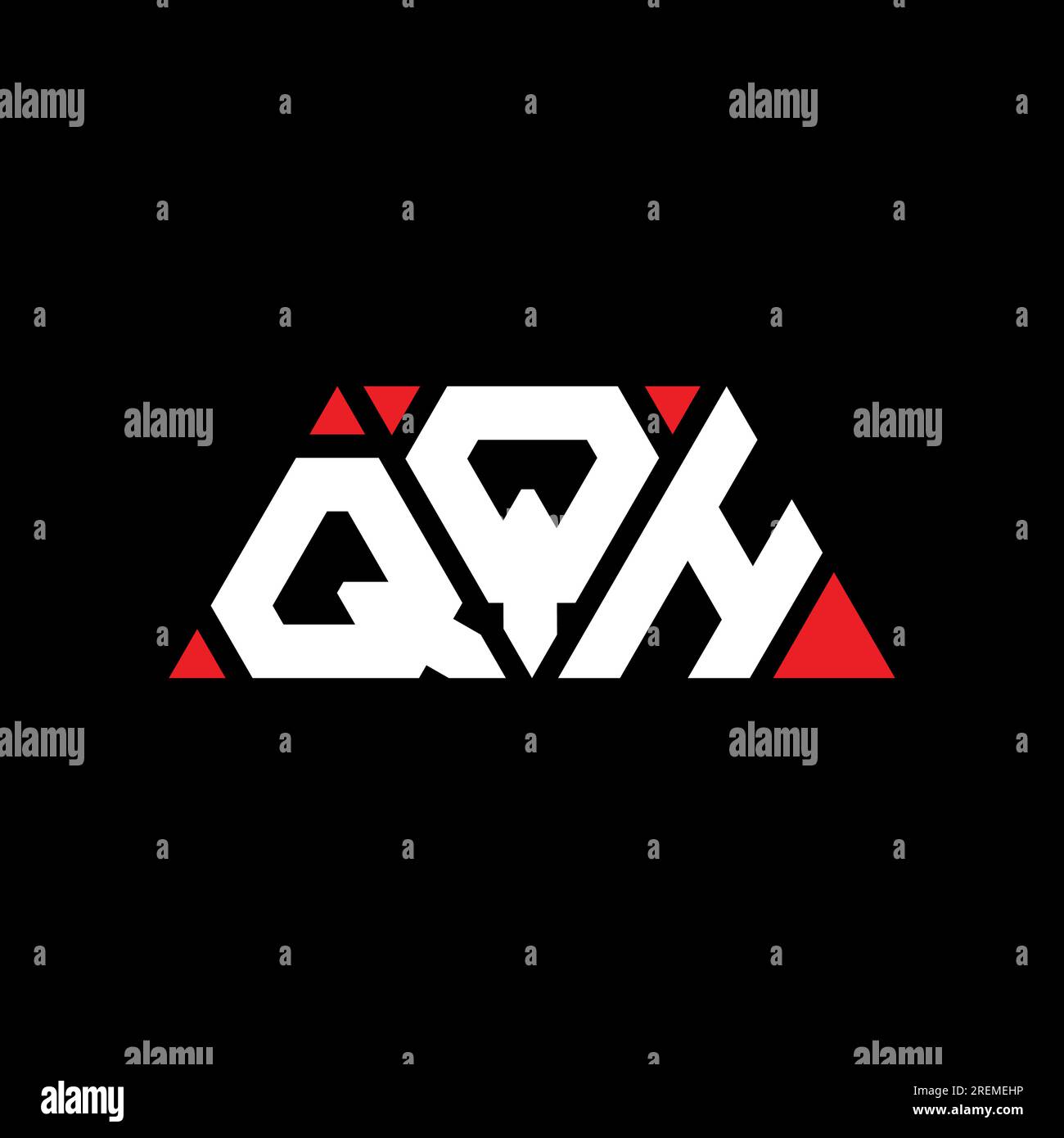 QQH triangle letter logo design with triangle shape. QQH triangle logo ...