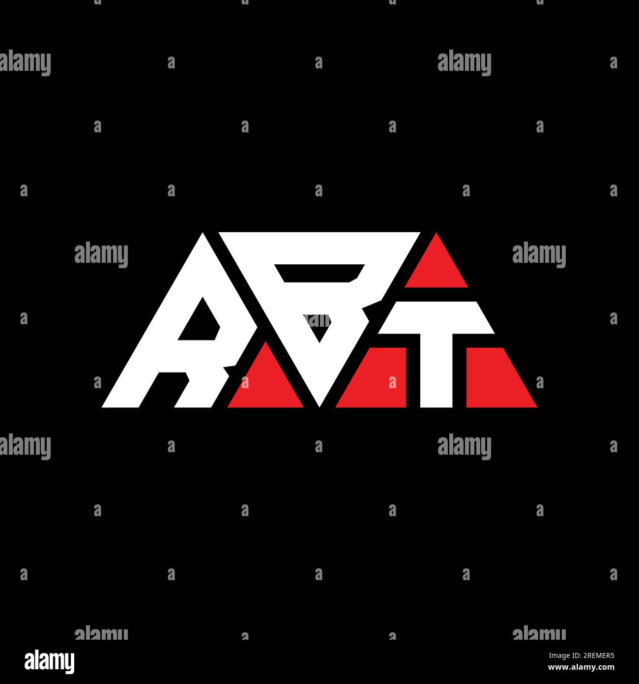 RBT triangle letter logo design with triangle shape. RBT triangle logo ...