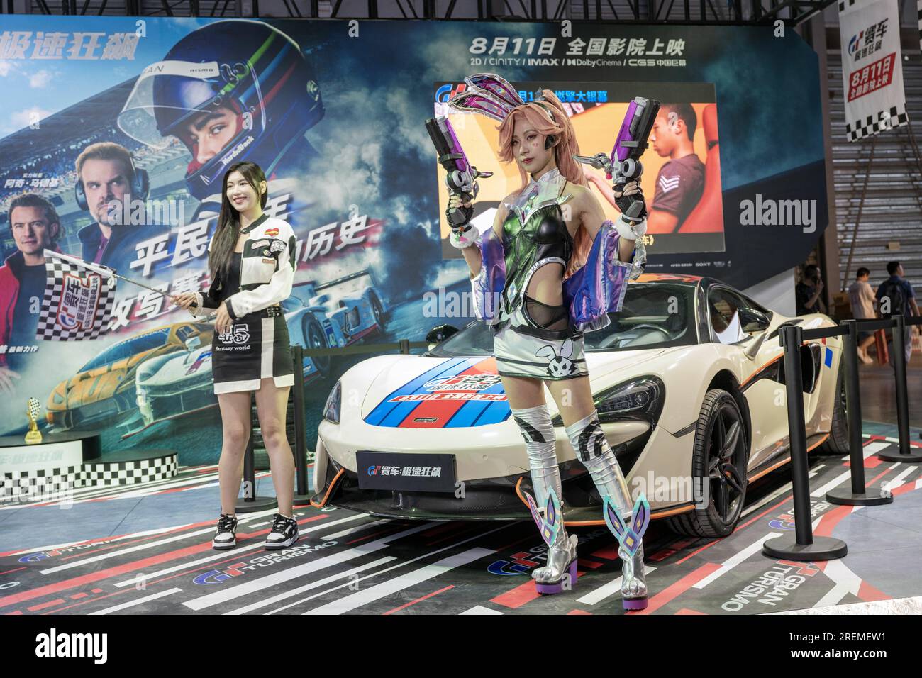 SHANGHAI, CHINA - JULY 28, 2023 - Cosplayers at the Super Speed booth ...