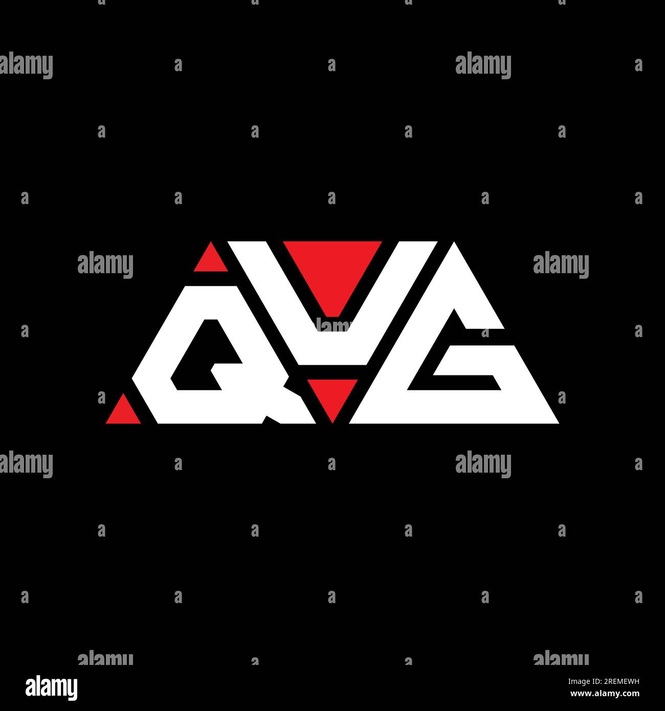 QUG triangle letter logo design with triangle shape. QUG triangle logo ...