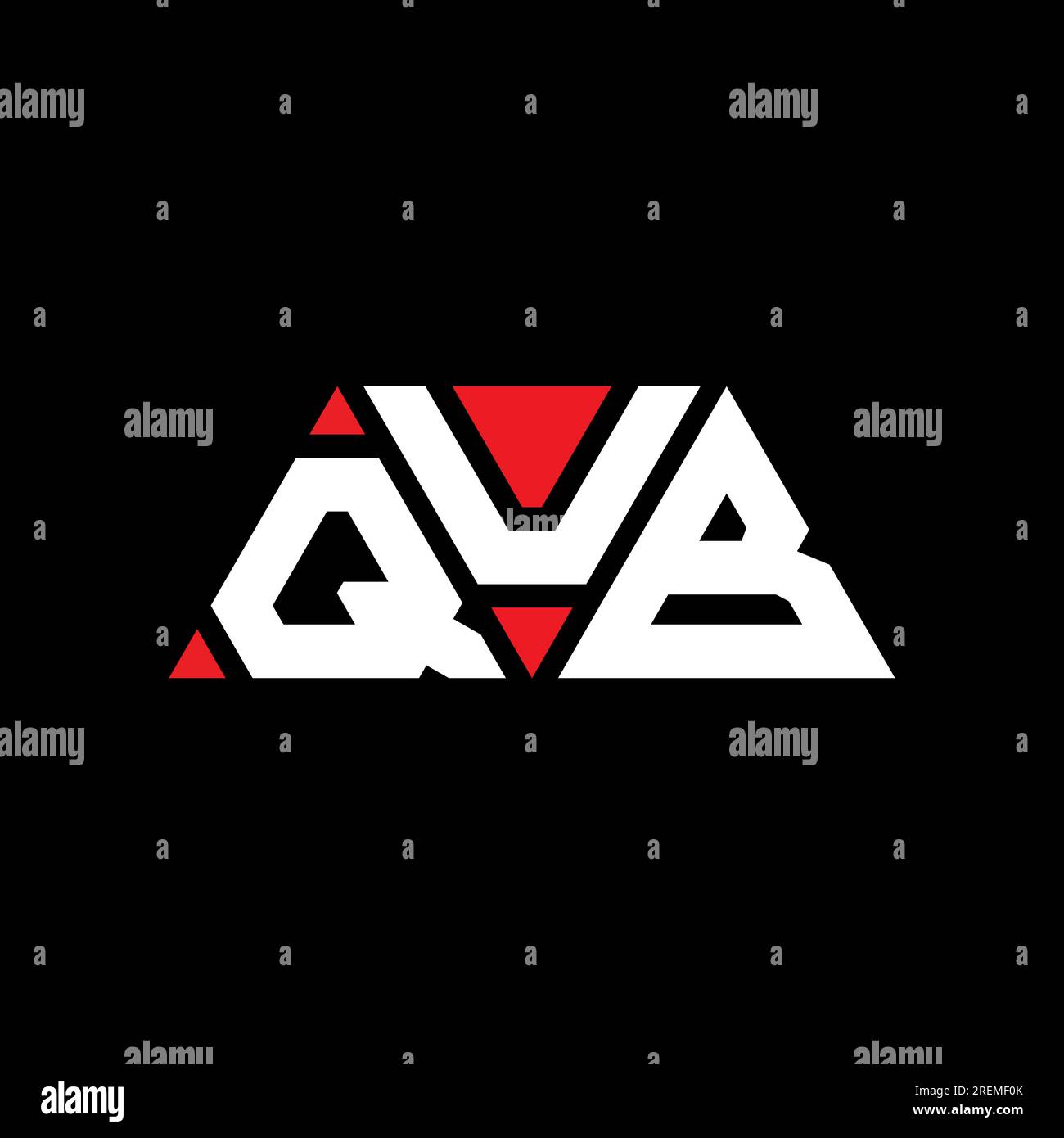 QUB triangle letter logo design with triangle shape. QUB triangle logo ...