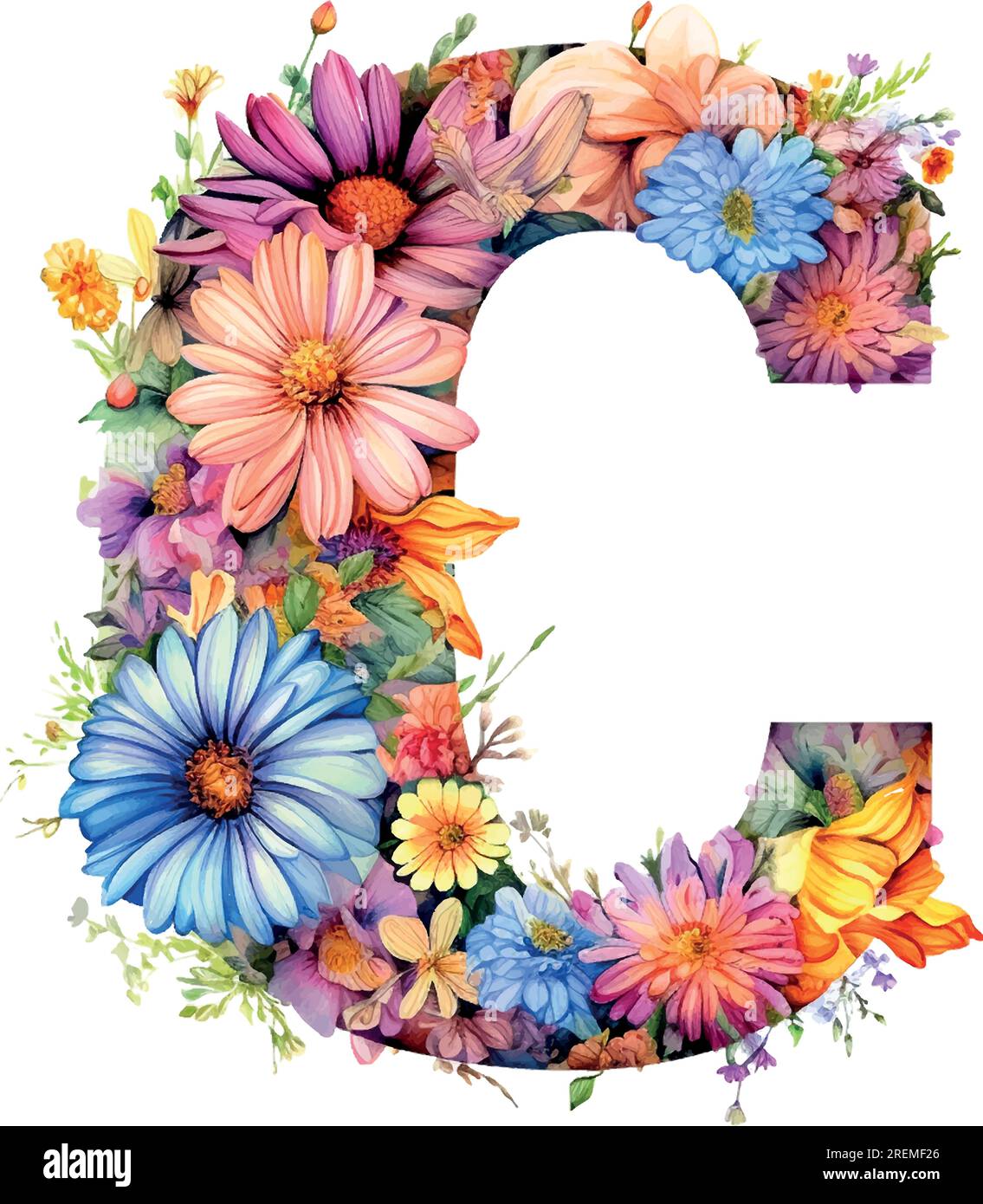 Modern monogram C watercolor, great design for any purposes. alphabet ...