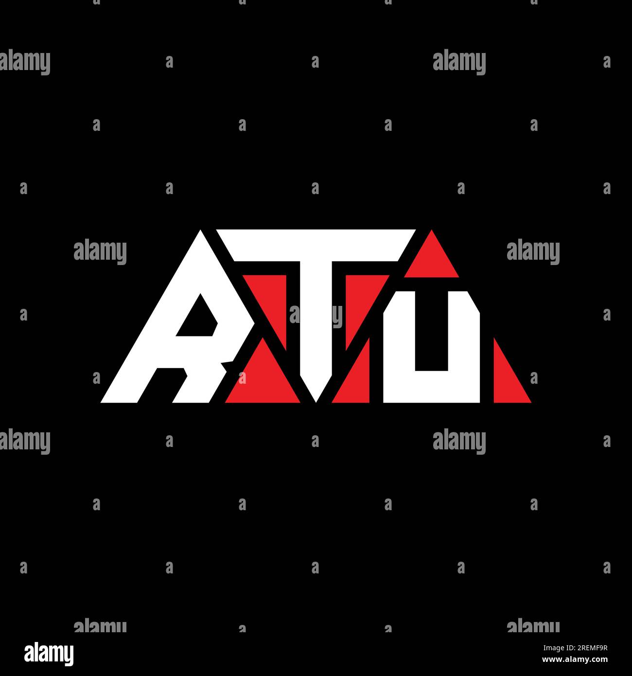 RTU triangle letter logo design with triangle shape. RTU triangle logo ...