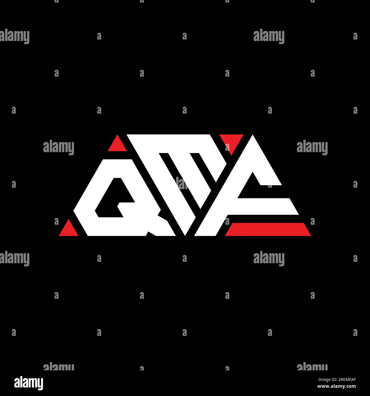QMF triangle letter logo design with triangle shape. QMF triangle logo ...