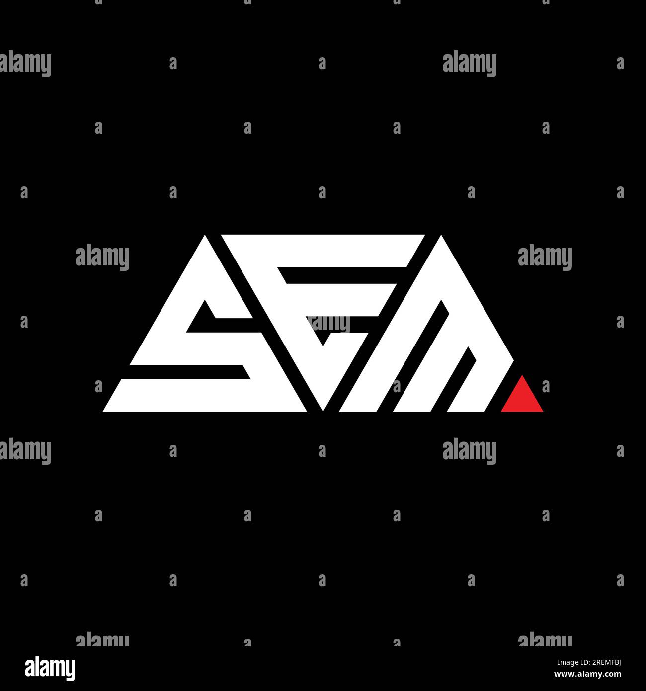 SEM triangle letter logo design with triangle shape. SEM triangle logo ...