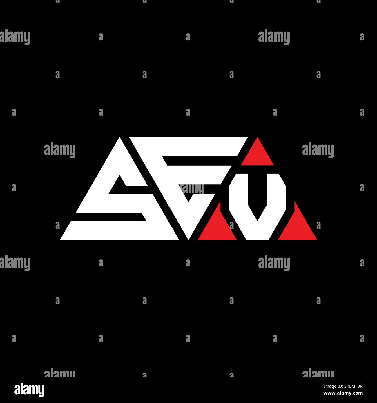 SEV triangle letter logo design with triangle shape. SEV triangle logo ...