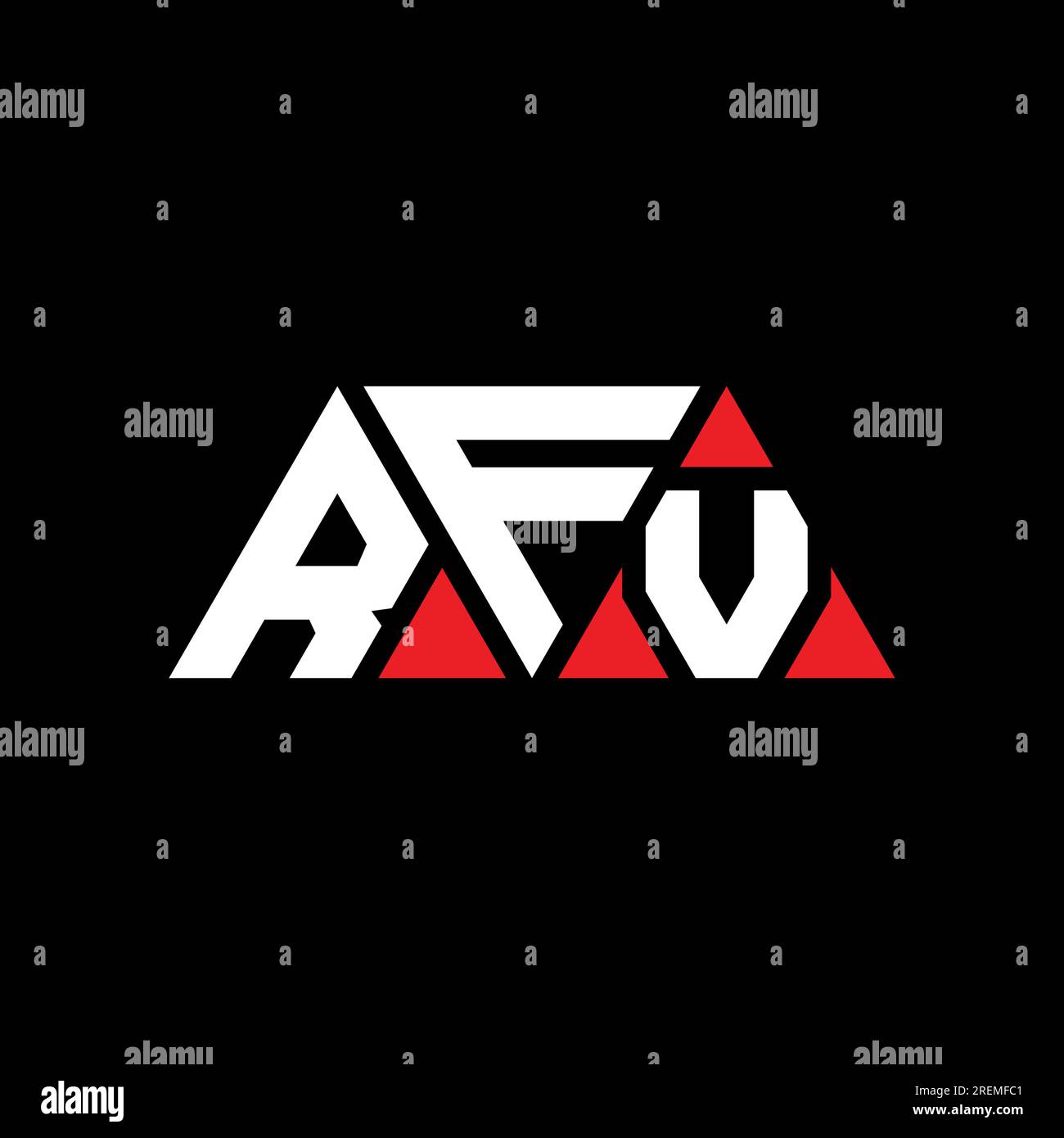 RFV triangle letter logo design with triangle shape. RFV triangle logo ...