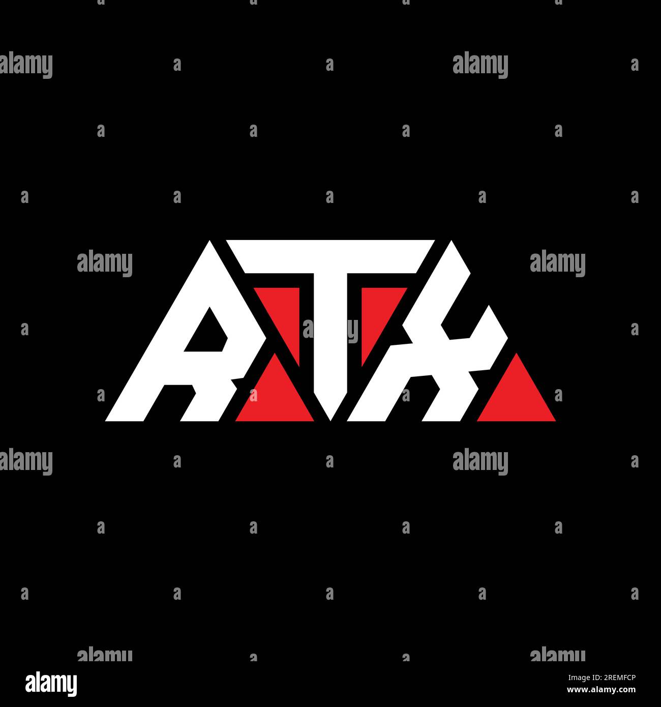 RTX triangle letter logo design with triangle shape. RTX triangle logo ...