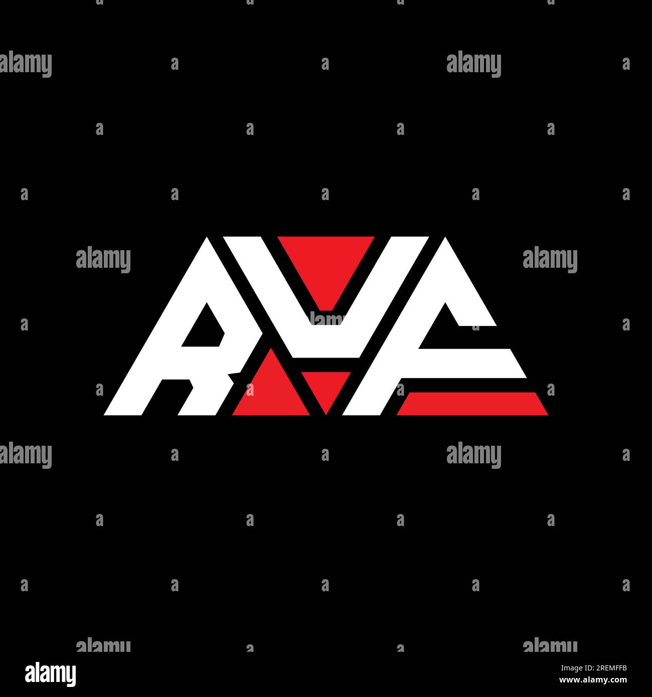 RUF triangle letter logo design with triangle shape. RUF triangle logo ...