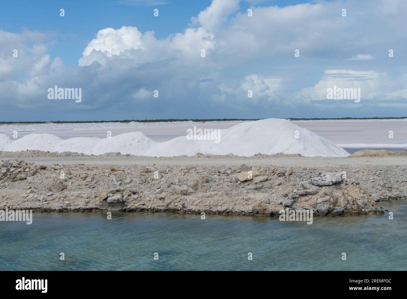 Salt ponds, South Bonaire, Bonaire, Caribbean Netherlands Stock Photo ...