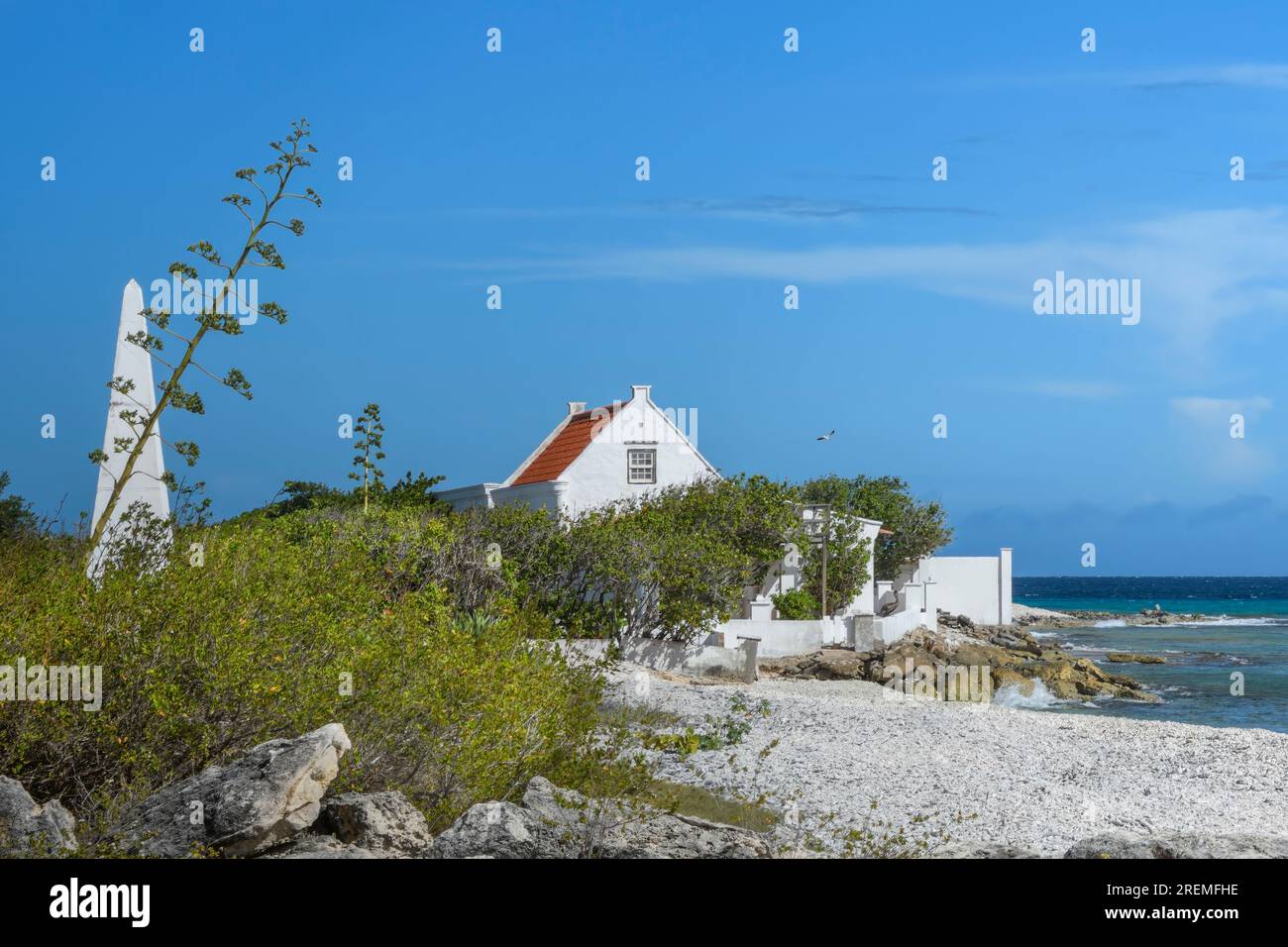The White Obelisk on Bonaire was used as navigational shore markers to ...