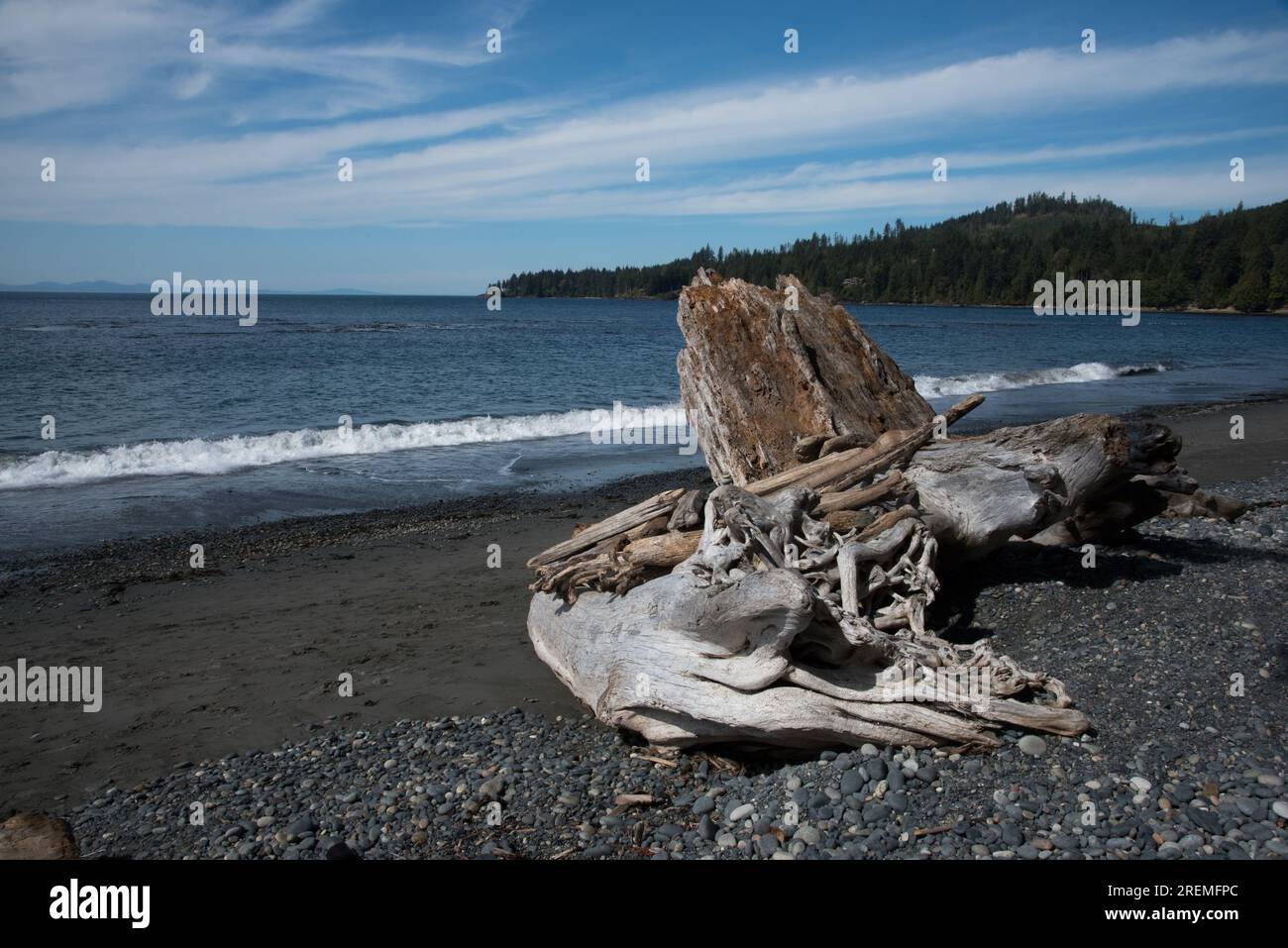 French Beach Park at the southwest park of Vancouver Island is covered ...