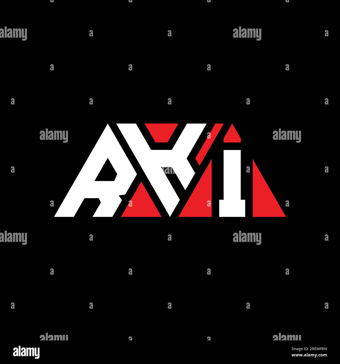 RKI triangle letter logo design with triangle shape. RKI triangle logo ...