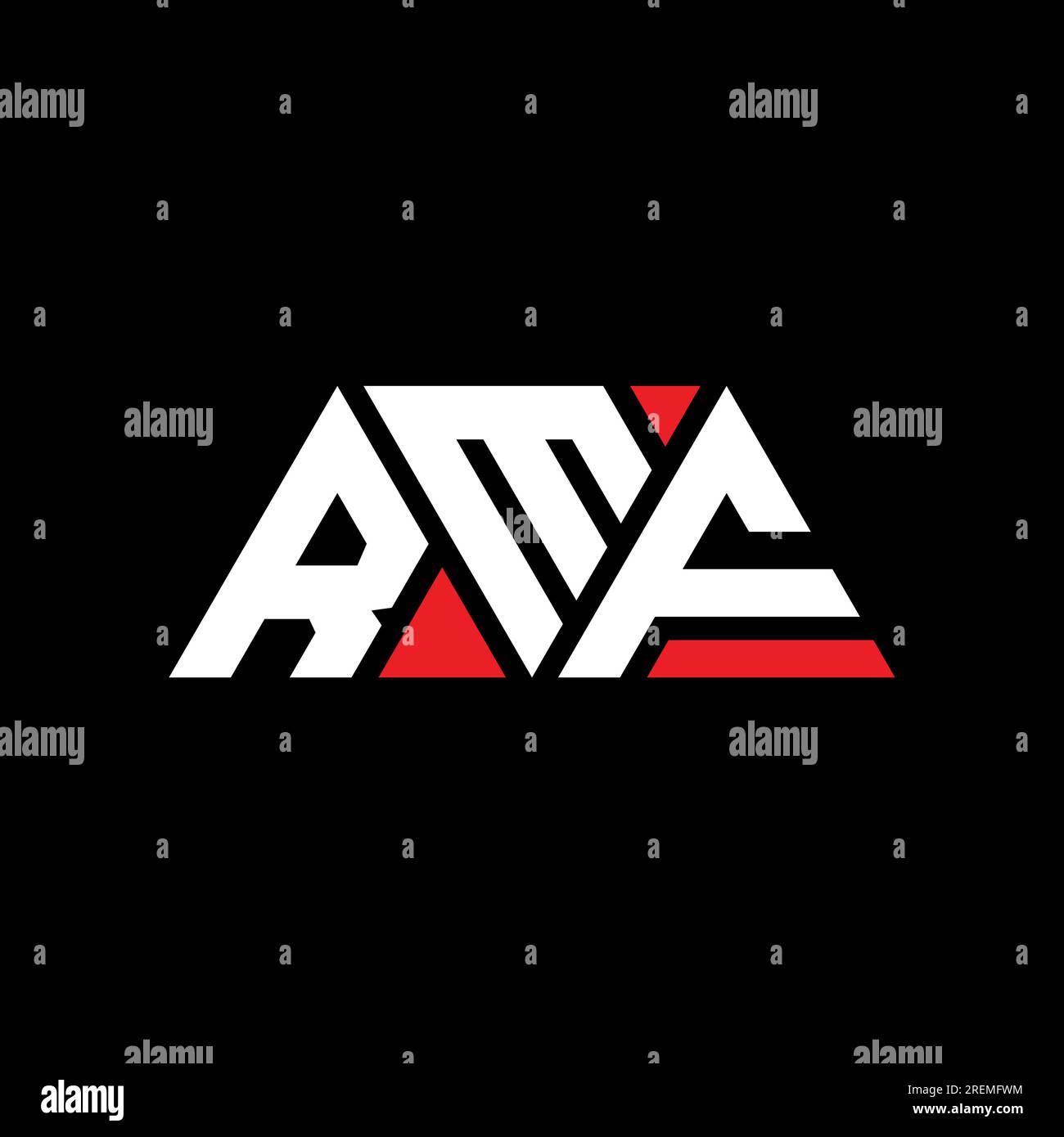 RMF triangle letter logo design with triangle shape. RMF triangle logo ...